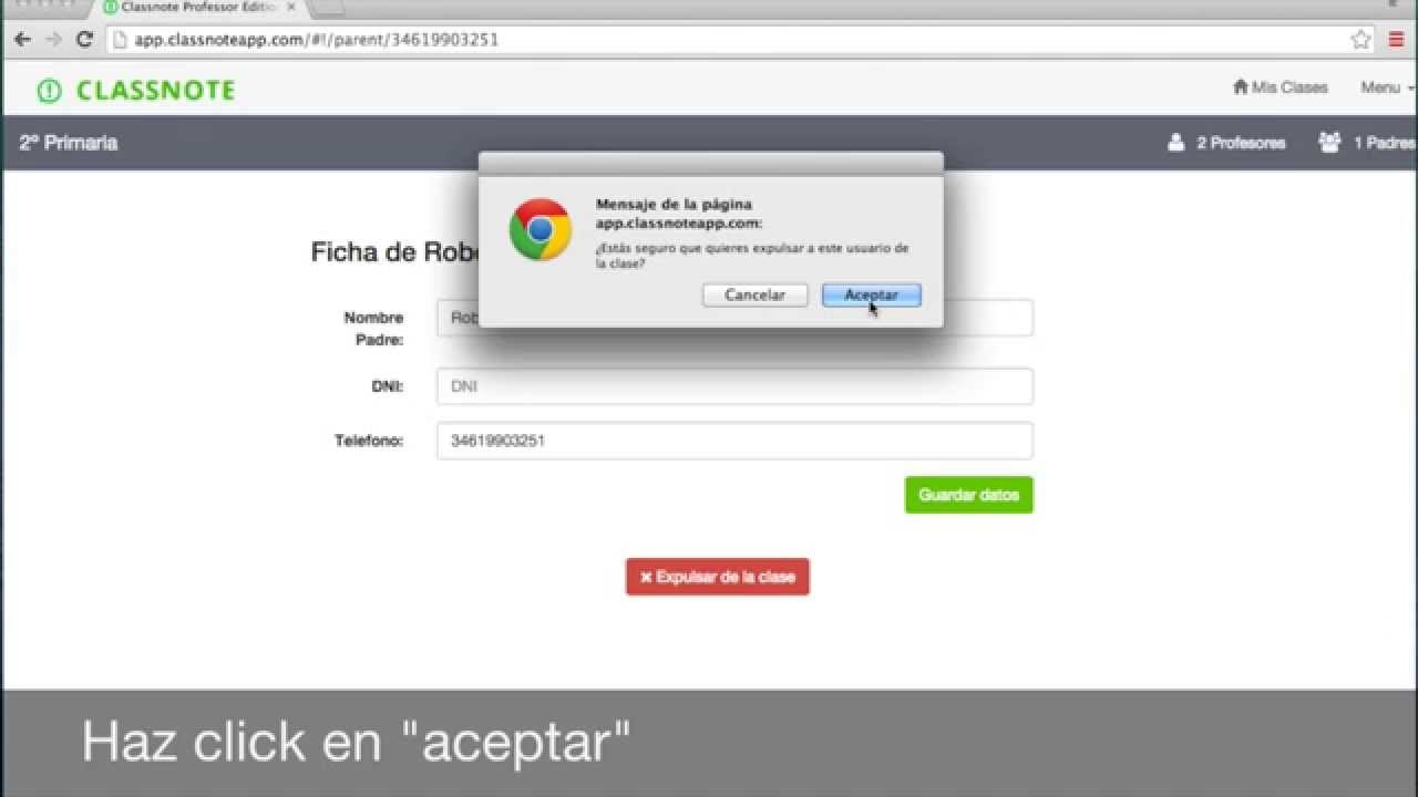 Classnote Tutores - Expulsar a un invitado - YouTube