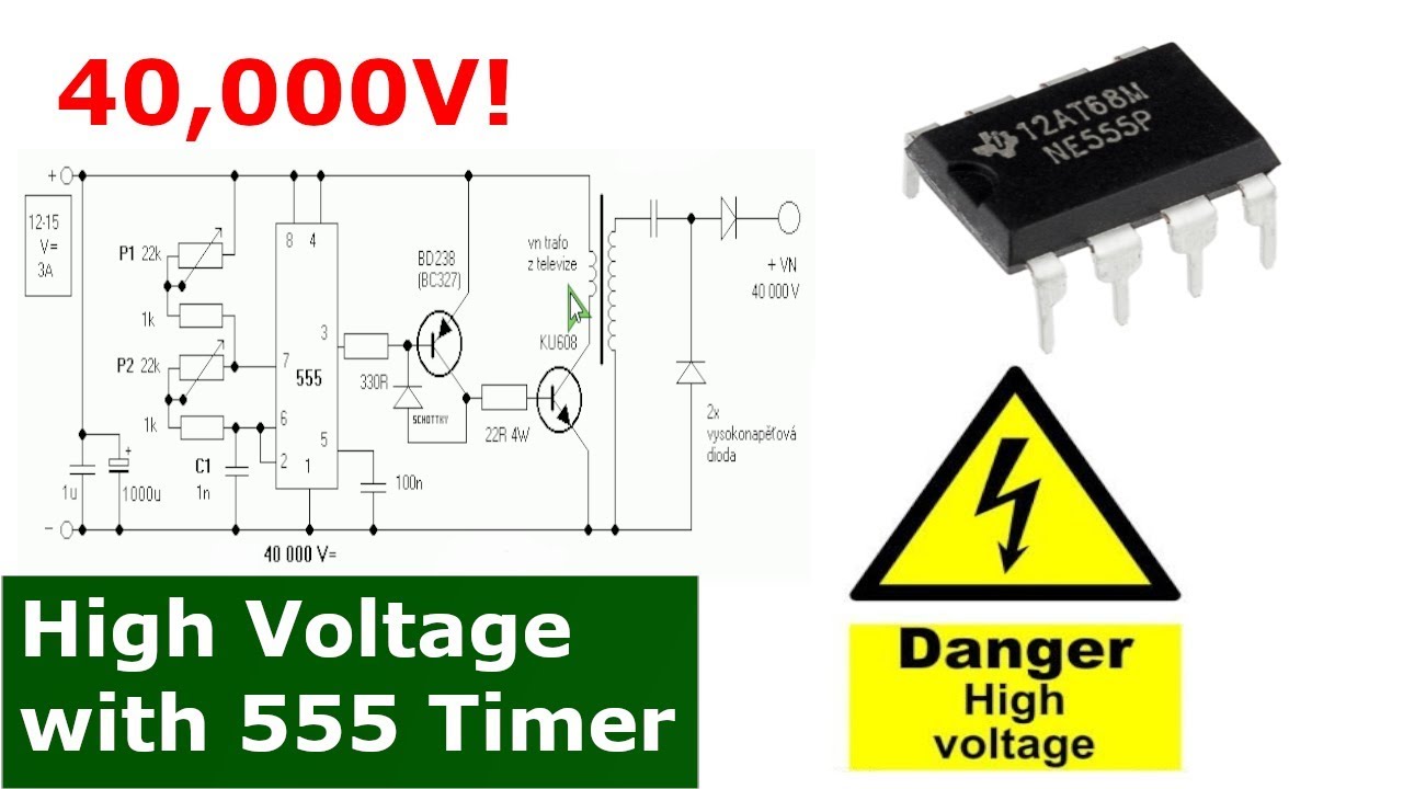Super Simple 40,000V Generator with 555 timer - YouTube