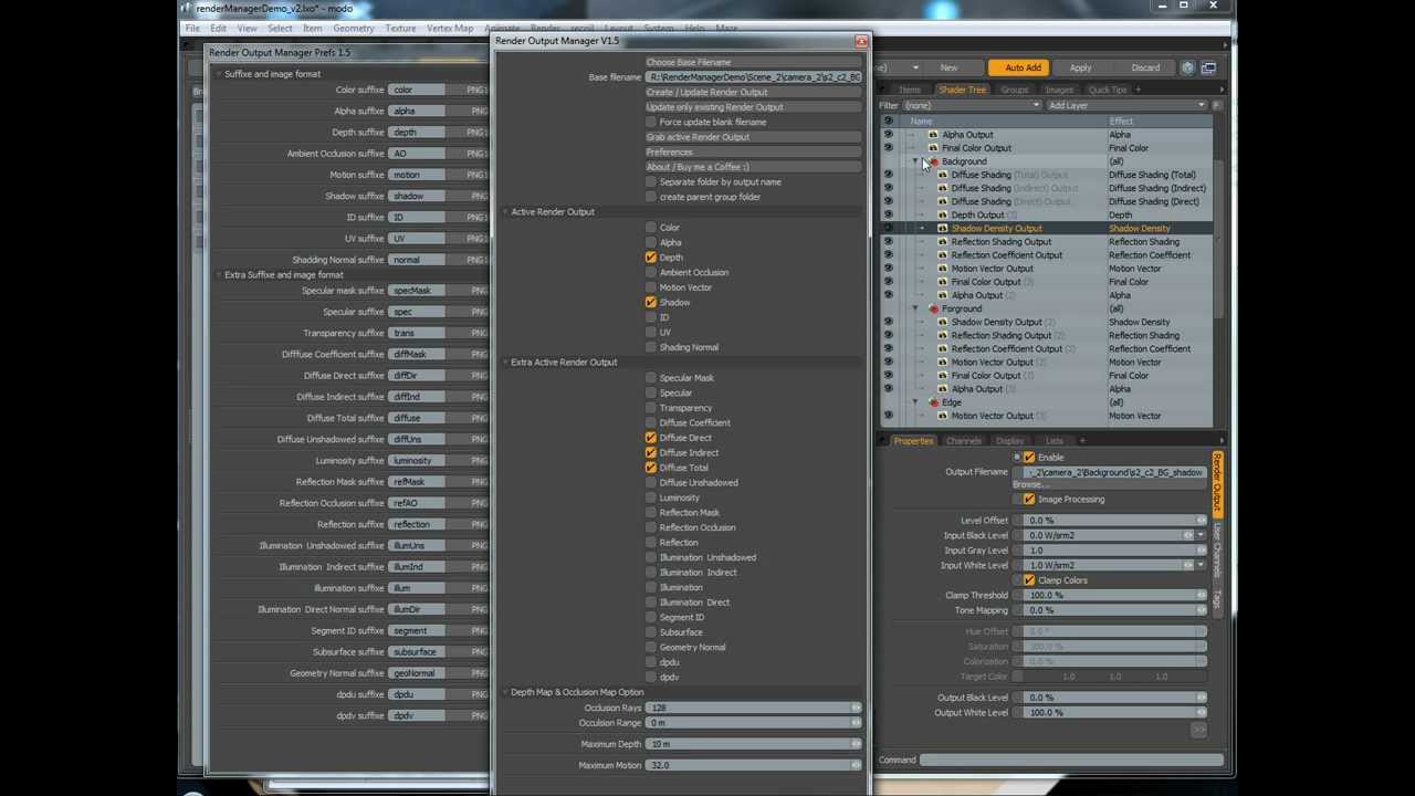 Modo Script : Render Output Manager V1.5 - Add on - YouTube