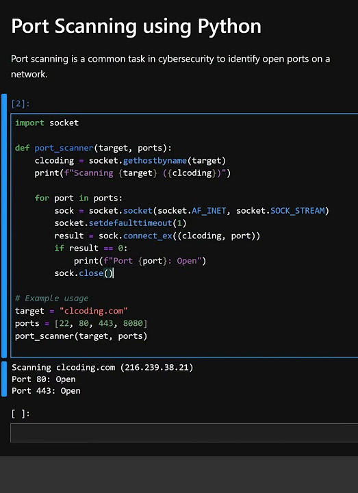 Port Scanning using Python #python #scan #developerlife - YouTube