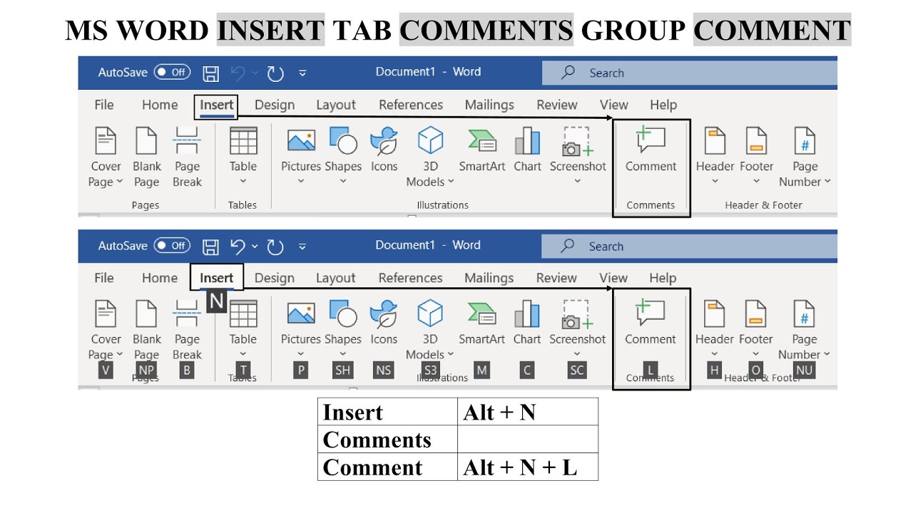 Part 95.Ms Word Insert Tab Comments Group Comment - YouTube