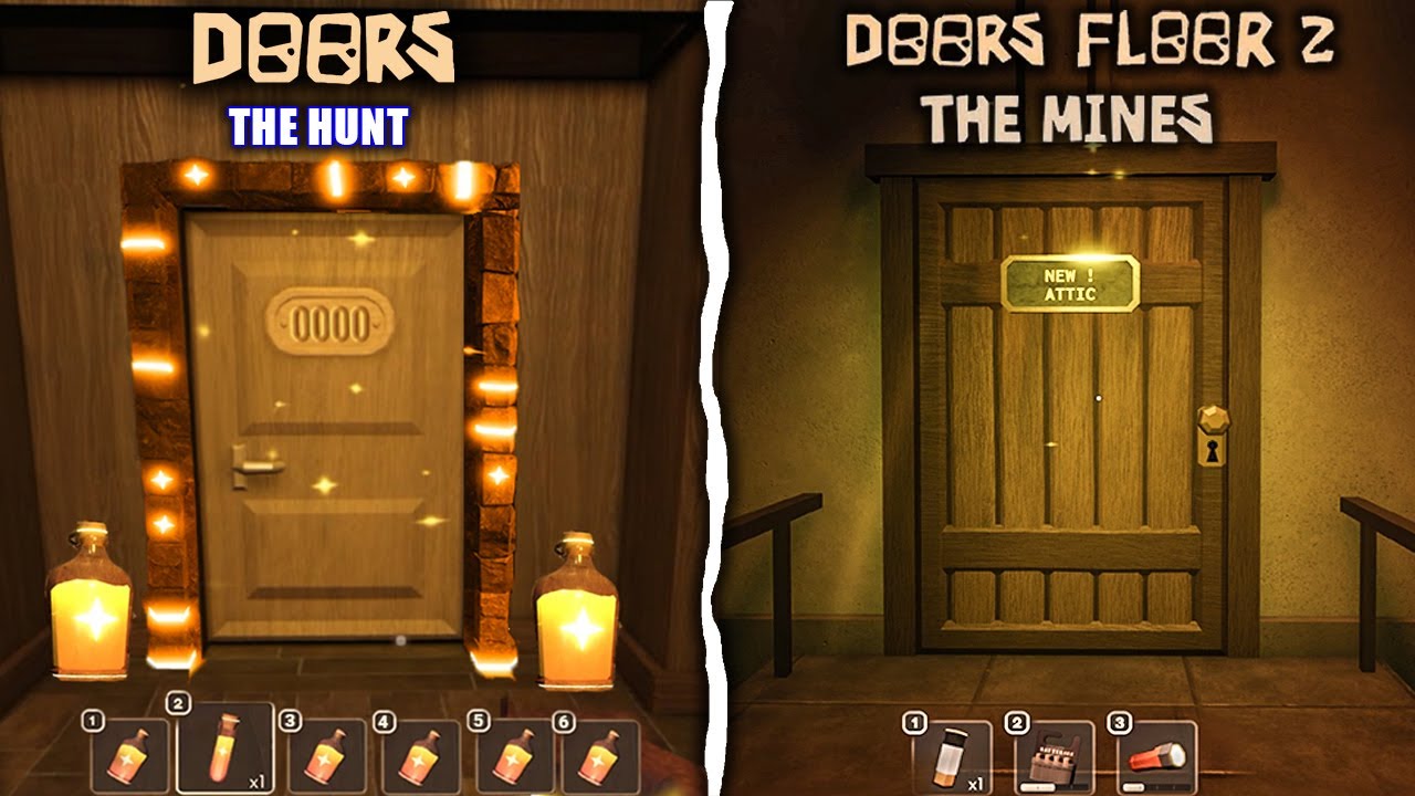 DOORS THE HUNT and DOORS The Lost Mines Attic - All Jumpscares ...
