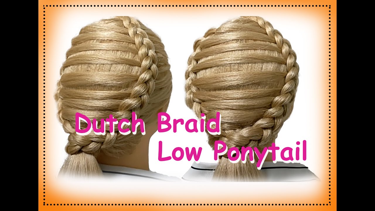Dutch Braid Low Ponytail | Easy Braided Hair tutorial |Go to school braid |Kepang dutch ekor ...