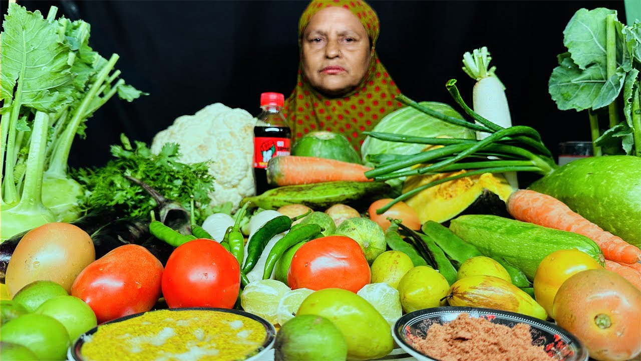 Eating Raw Vegetable & Fruits | Big Bites | Mukbang | Vegetable Eating ...