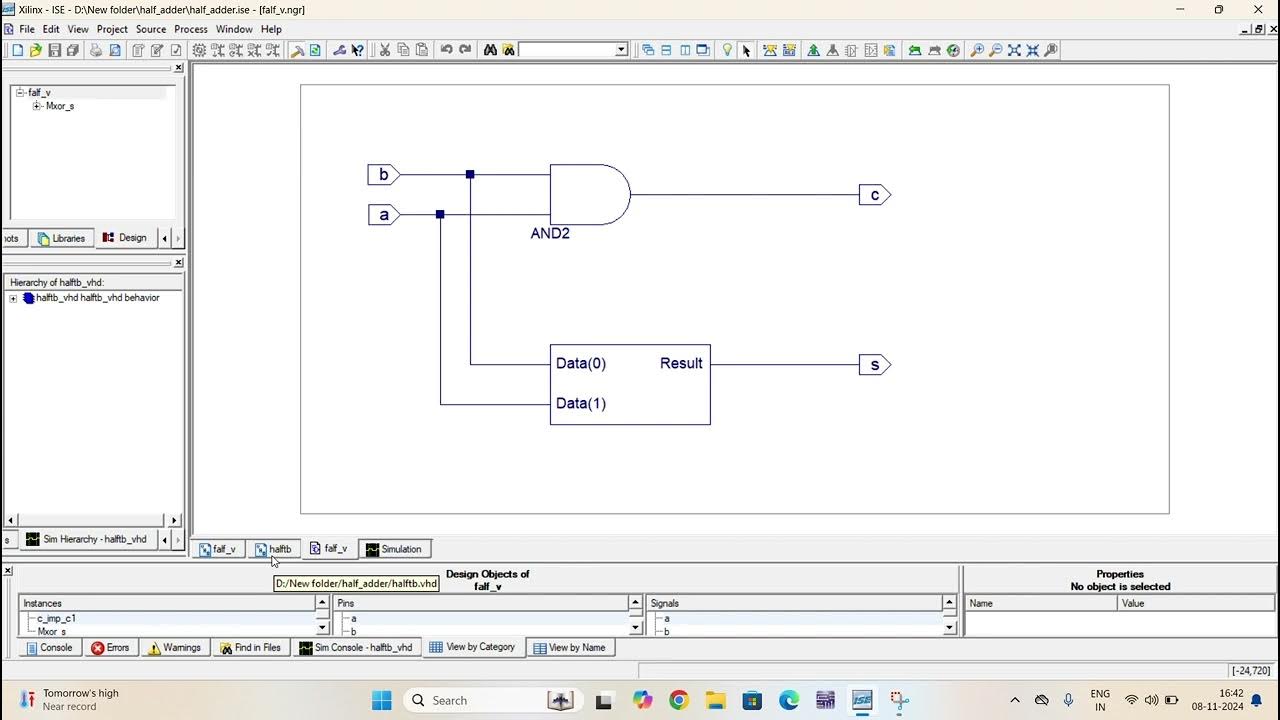 Verilog code explain for Half adder digital circuit. - YouTube