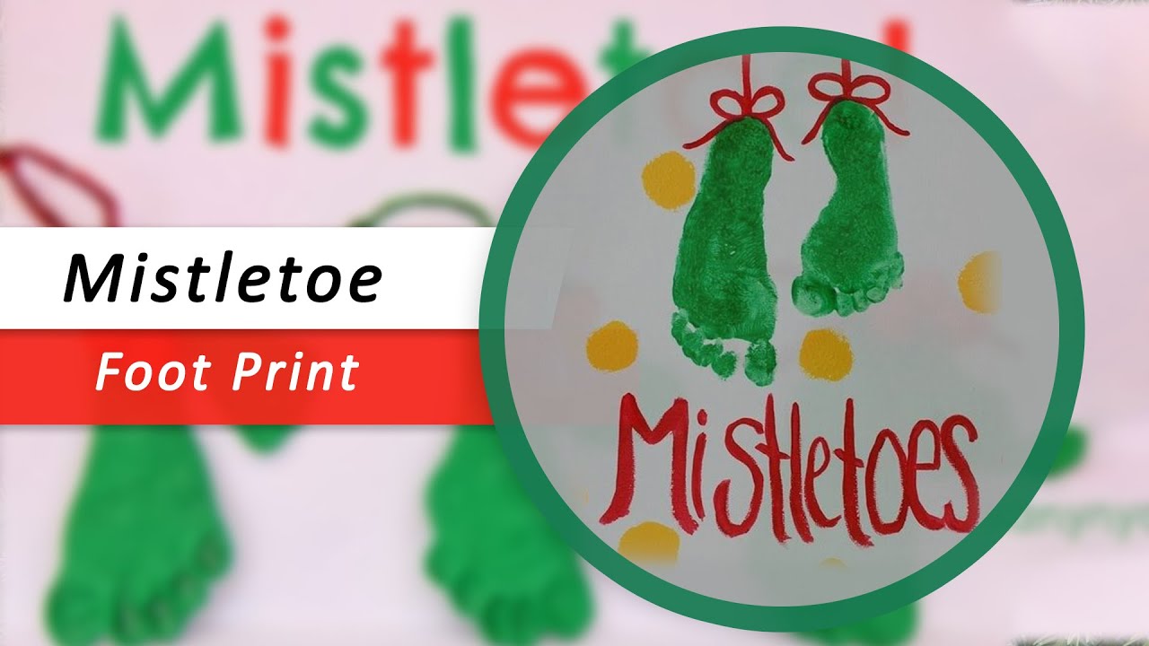 mistletoe footprint craft || creative activity for kids - YouTube