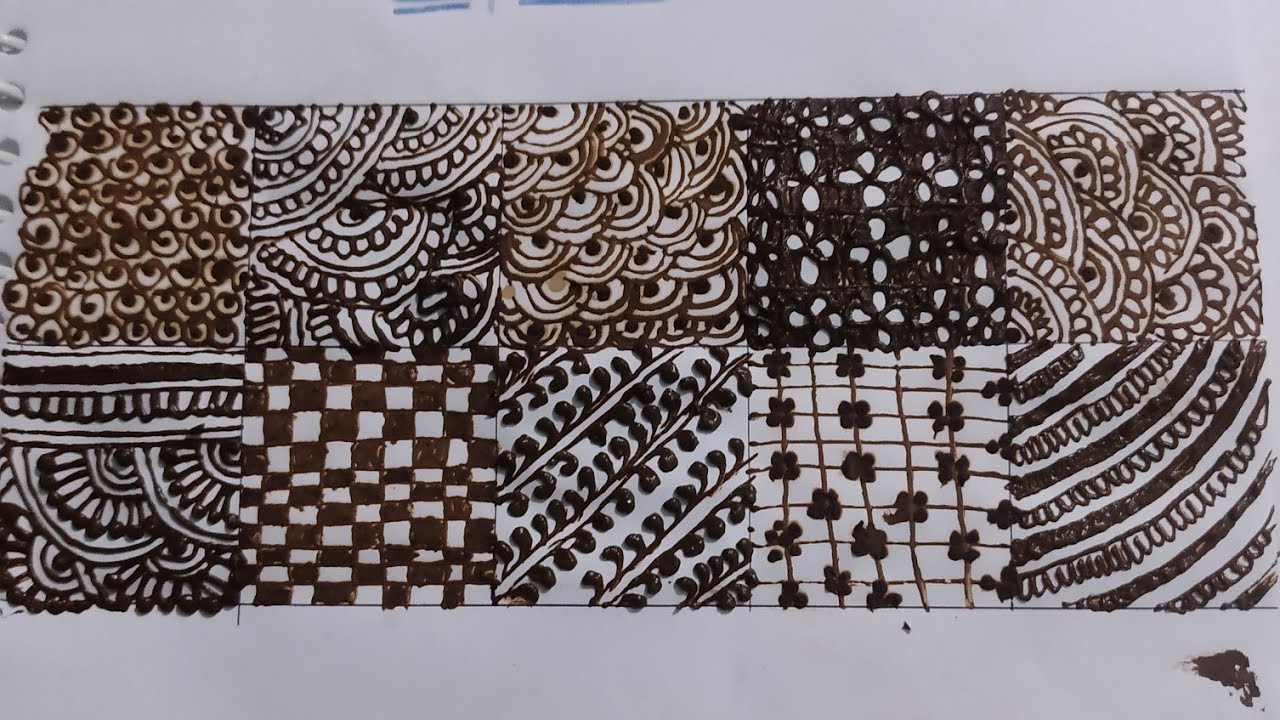 Mehndi designs for beginners | Chapter-2 | Filling pattern of mehdi ...