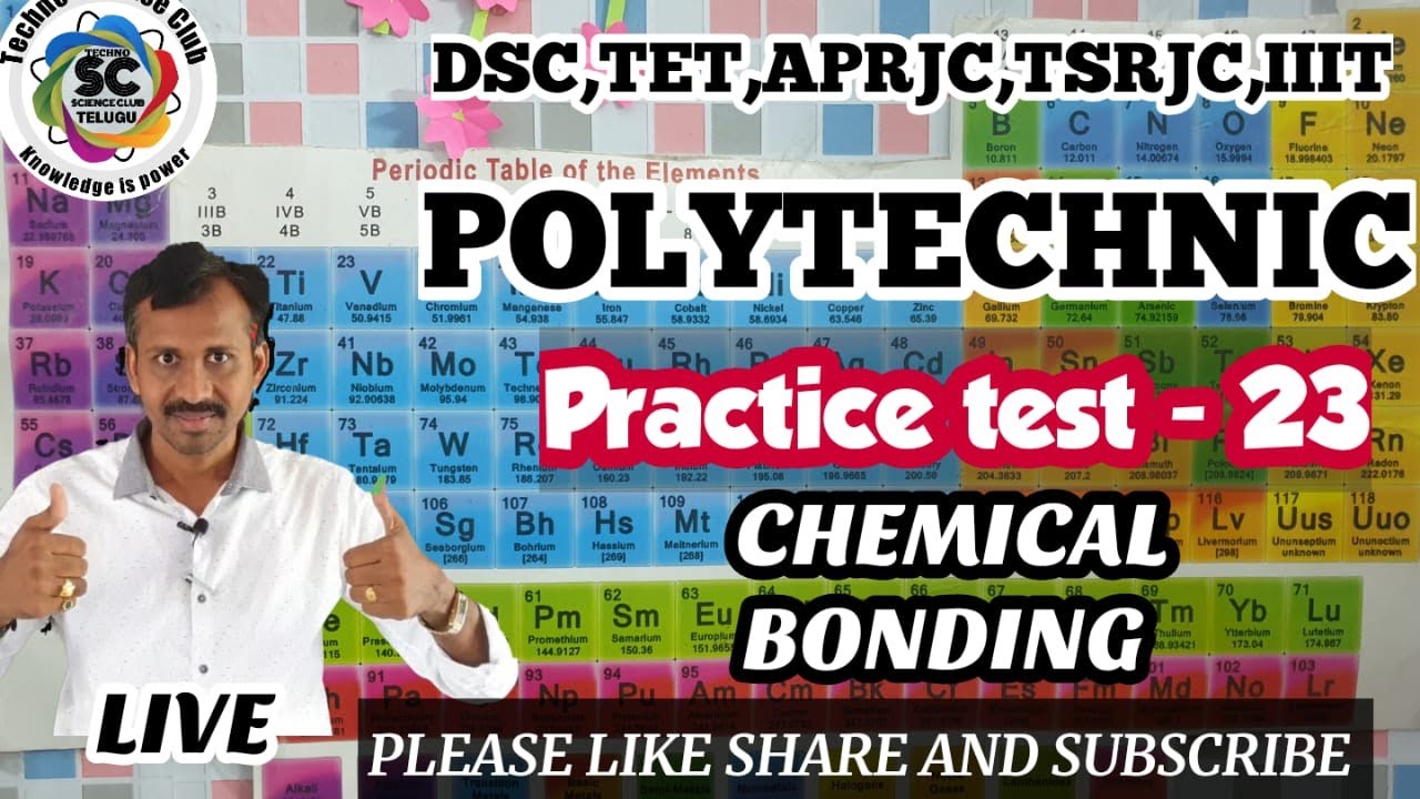 POLYCET PRACTICE TEST| physical science | PRACTICE TEST - 23 CHEMICAL ...