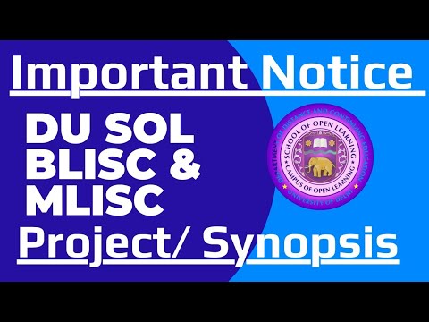 DU SOL BLisc & MLisc Project / Synopsis Submission Important Notice Release - Google form link ...