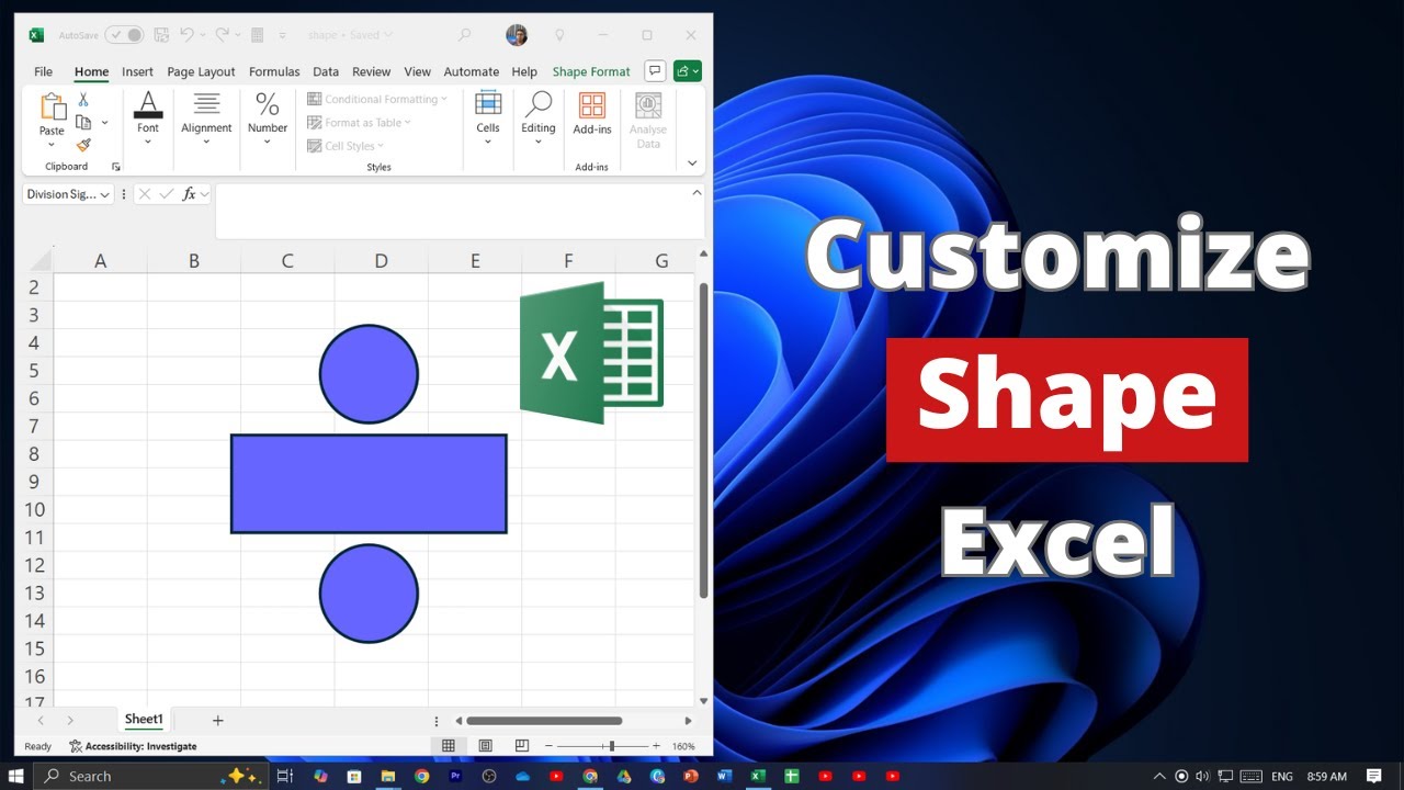 How to Customise Shape on Microsoft Excel - YouTube