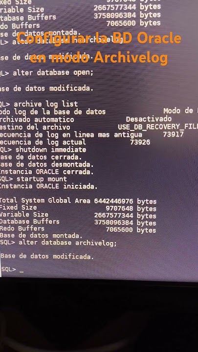 Configurar La Base De Datos Oracl En Modo Archivelog Oracle Dba Youtube