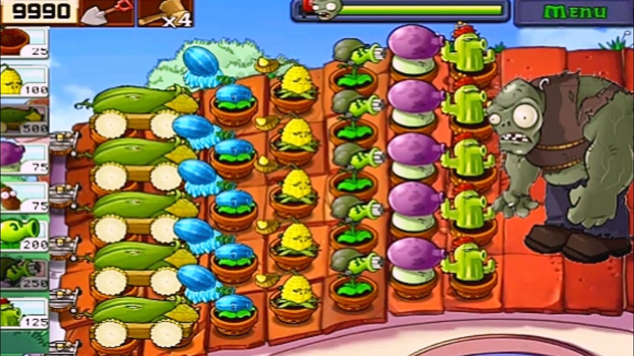 Plants vs Zombies | Survival Roof | Plants vs All Zombies Full Gameplay ...