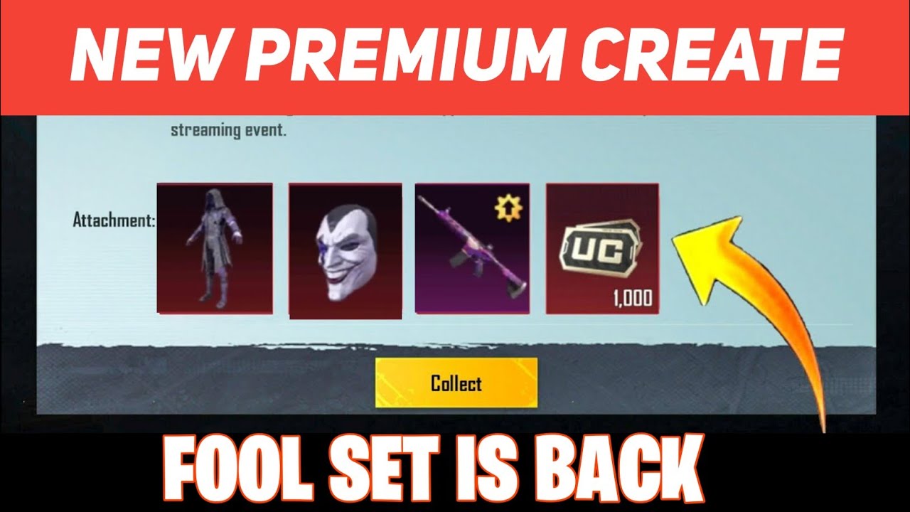 NEXT PREMIUM CREATE LEAKS 🔥 FOOL SET & M416 BACK 🔥FREE UC - YouTube