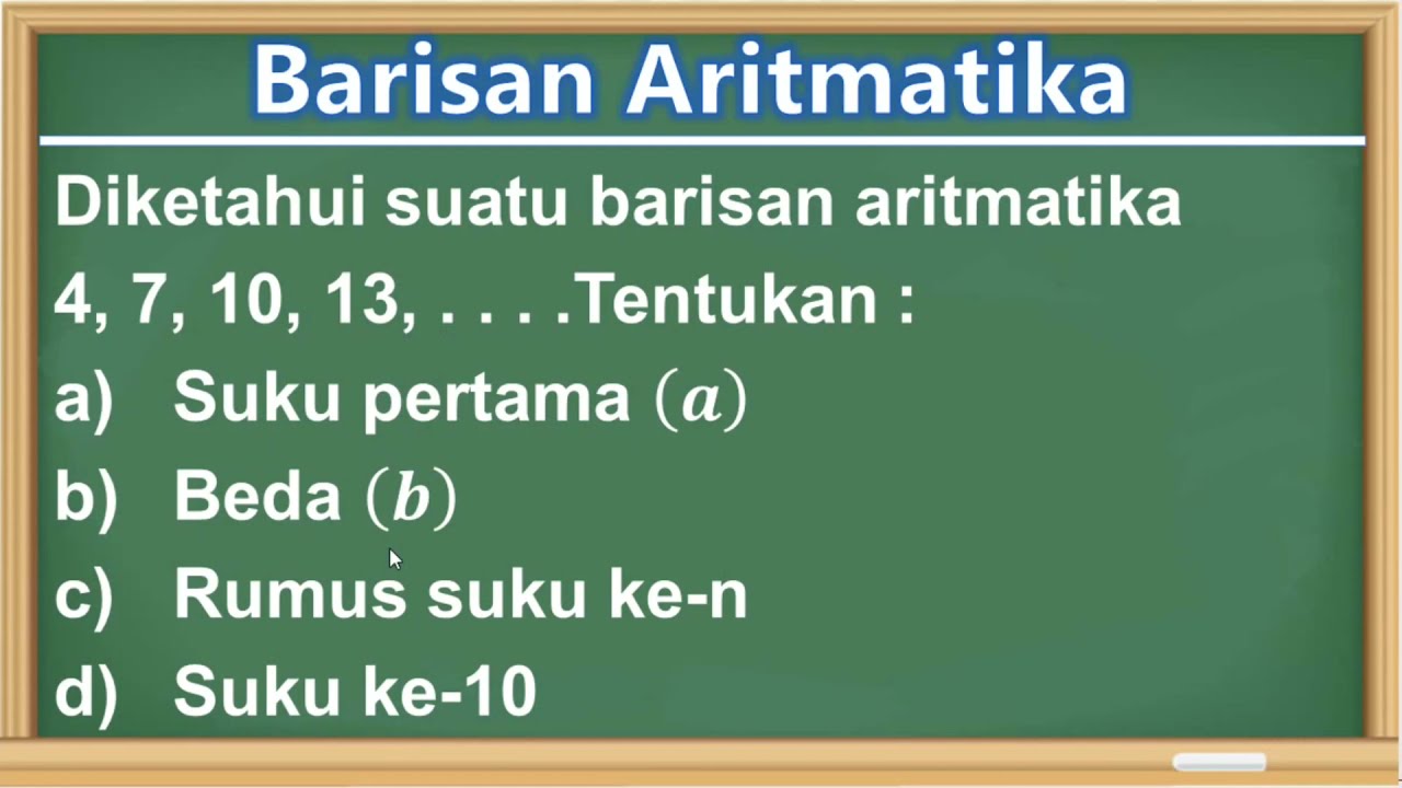 Barisan Aritmatika Mencari Suku Pertama a Beda b Rumus Suku Ke Barisan Aritmatika Mencari Suku Pertama a Beda b Rumus Suku Ke