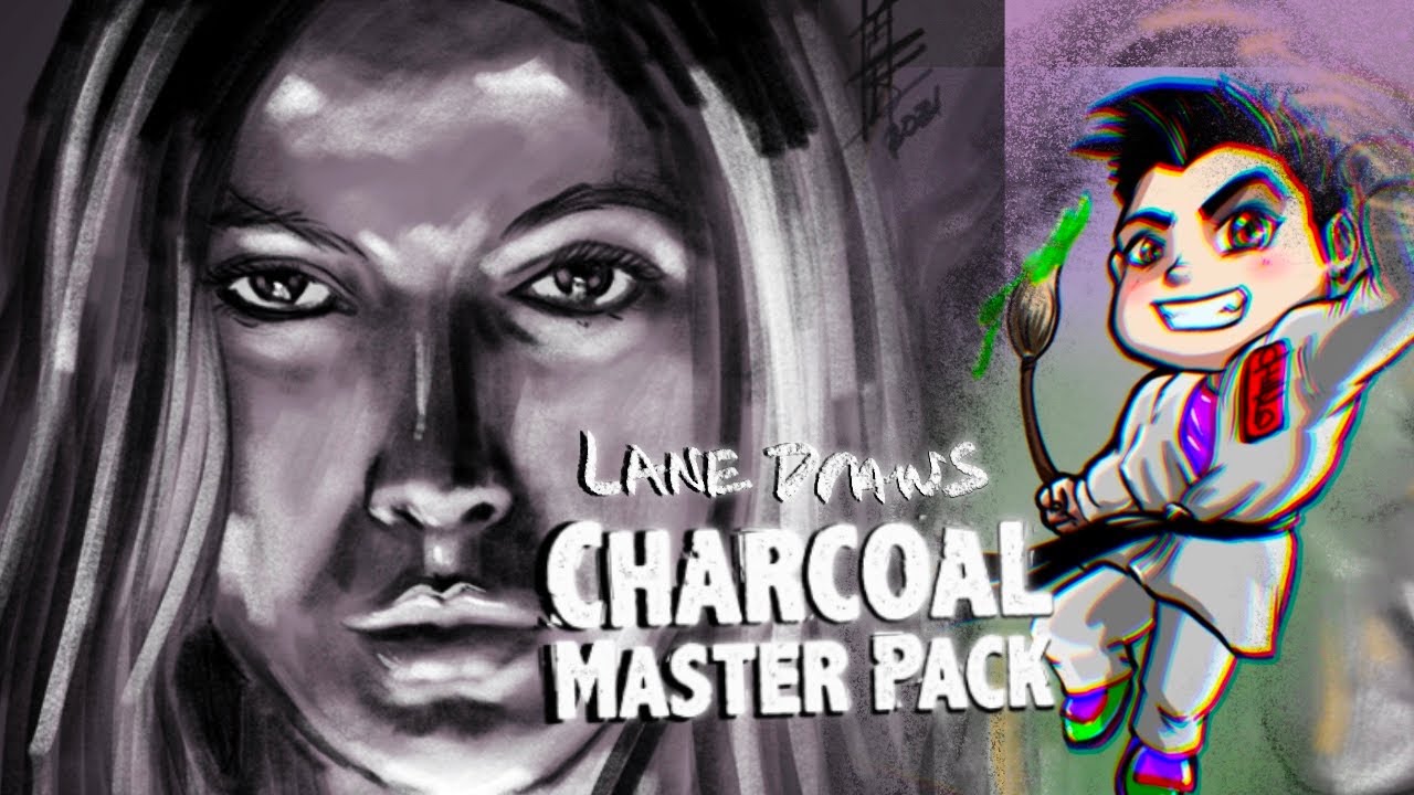 Lane Draws Charcoal pack for Procreate - YouTube