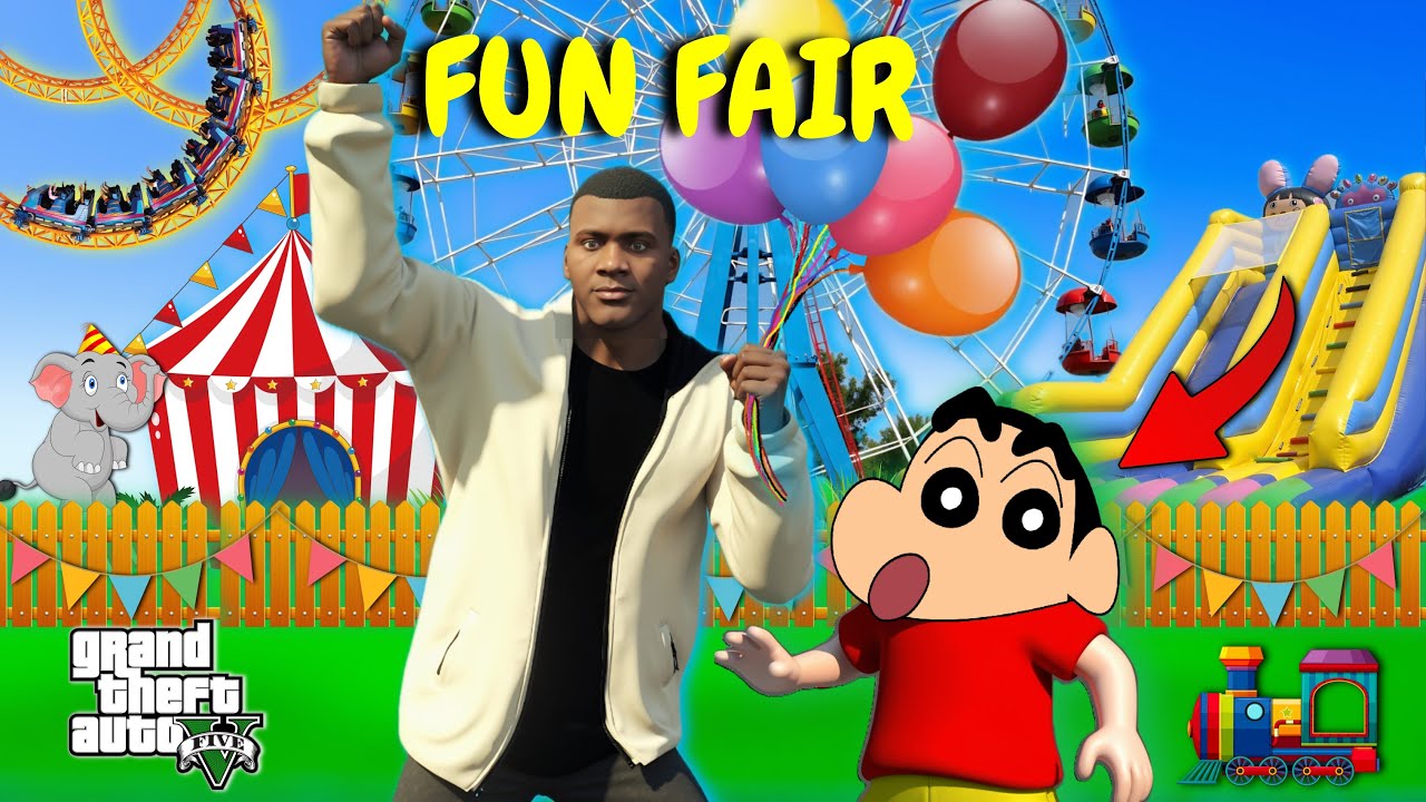😂GTA 5 : Shinchan & Franklin EPIC New Year Fun Fair Ride! 🎡 (You Won’t ...