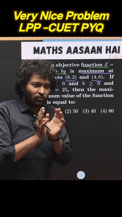 Very Nice problem LPP -CUET PYQ 2025#lpp #cuet - YouTube