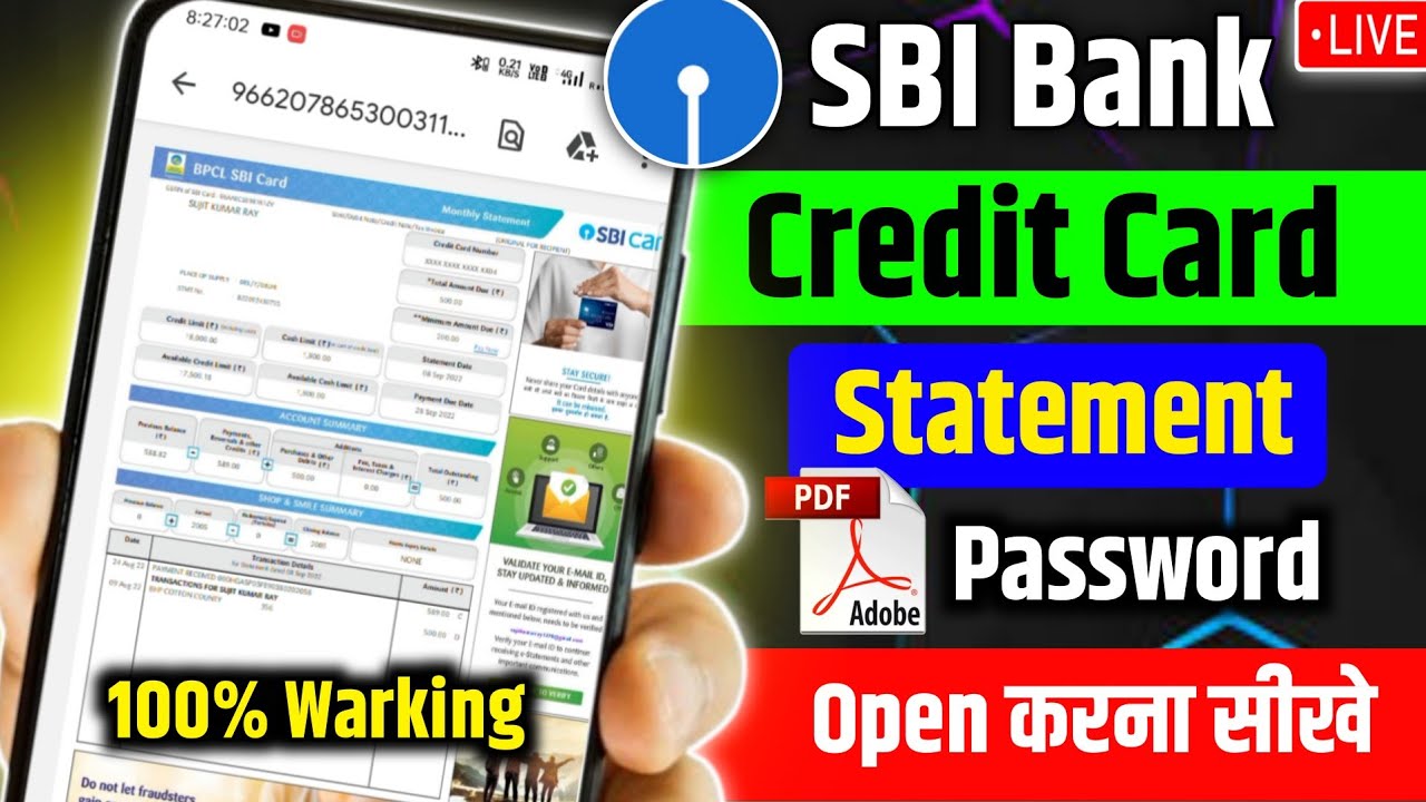 Sbi Credit Card Statement Password 2024 | How To Open Sbi Credit Card ...