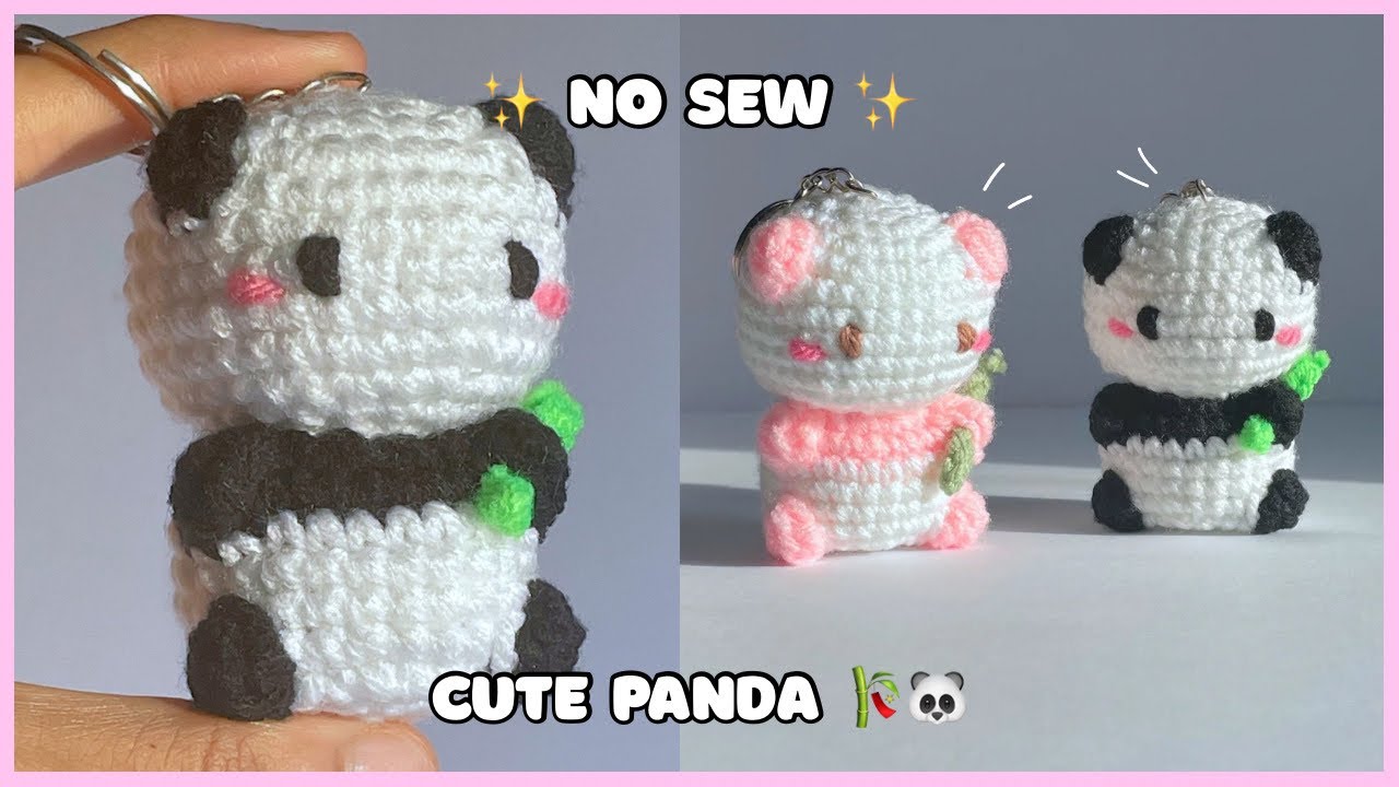 Crochet No Sew Panda 🐼 | easy keychain tutorial for absolute beginners ...