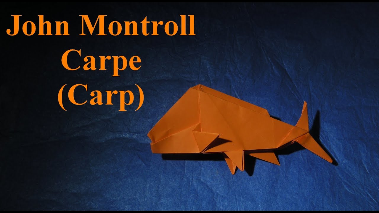 TUTORIEL Origami - Carpe de John Montroll (Carp) - YouTube