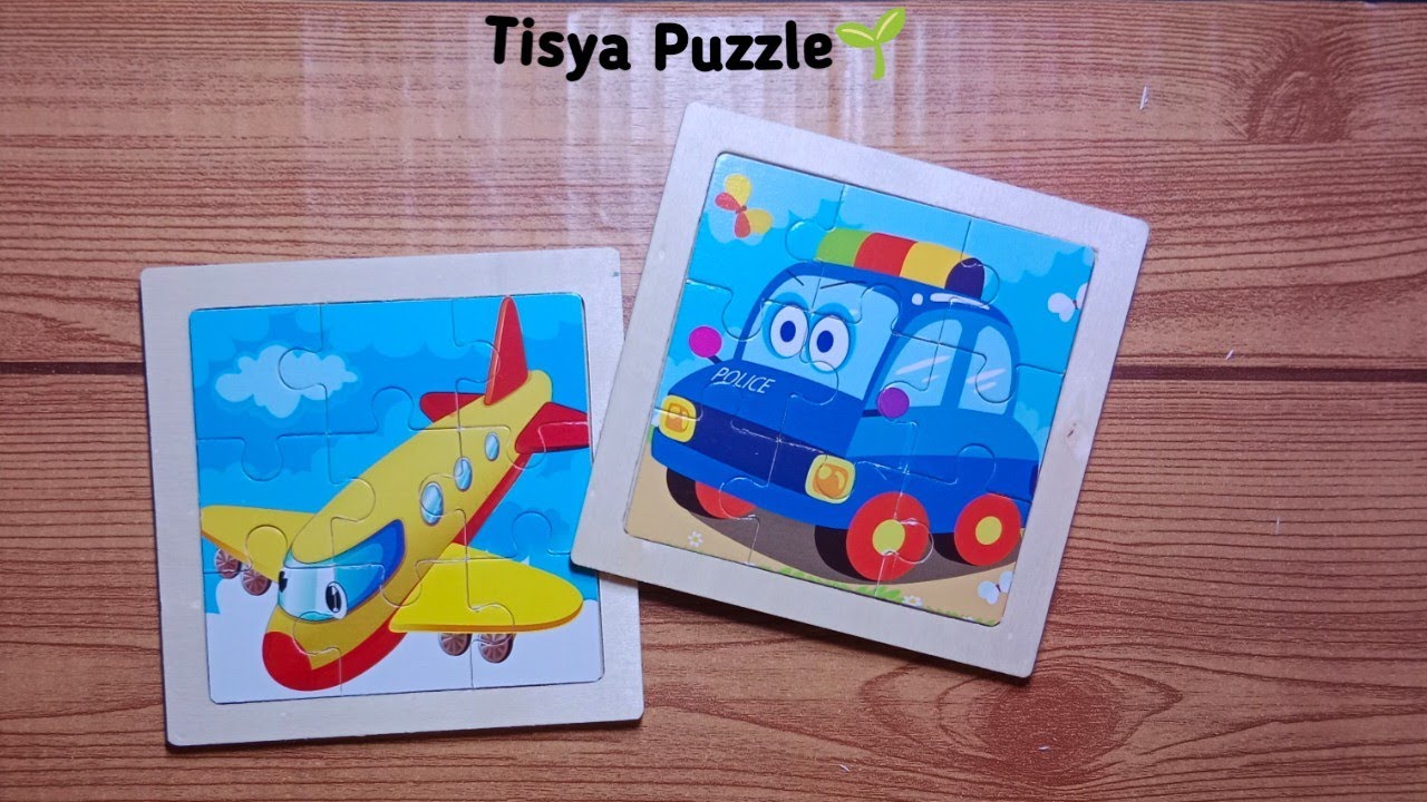 Menyusun Puzzle Pesawat dan Mobil Polisi |Bermain seru bersama ...