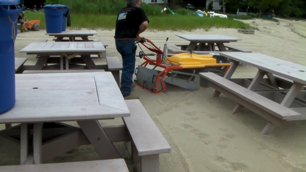 Beach Cleaner - Walk Behind - Sand Raking - YouTube