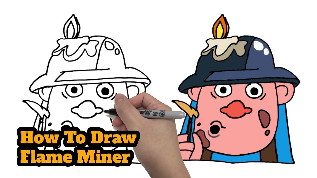 How to draw Flame Miner | Clash Royale Emote Emoji - YouTube