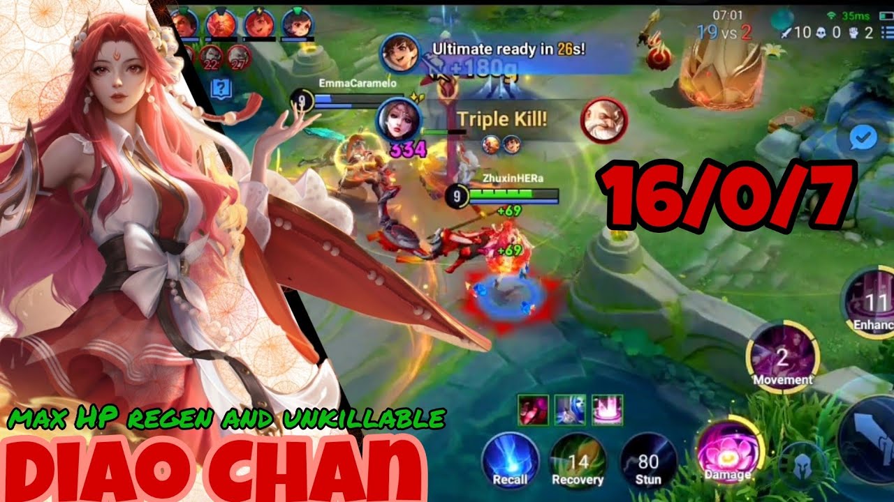 Diao Chan Gameplay || Honor Of Kings || Max Burn Diao Chan Skill and ...