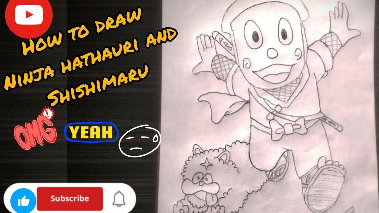 How to make Ninja hattori and shishimaru drawing step by step .. - YouTube