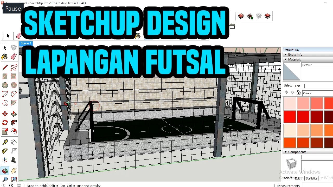 Design Lapangan Futsal - Sketchup Design Tutorial - YouTube