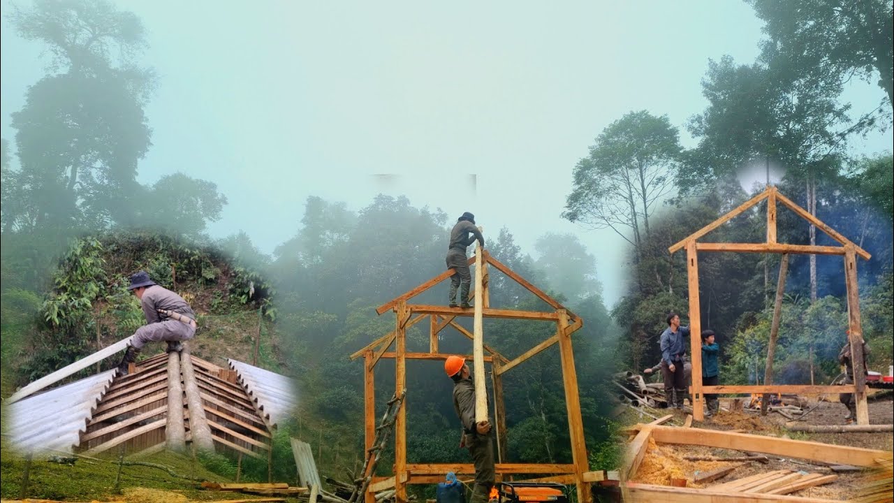 build a beautiful wooden house, build a house frame. episode 19 - YouTube