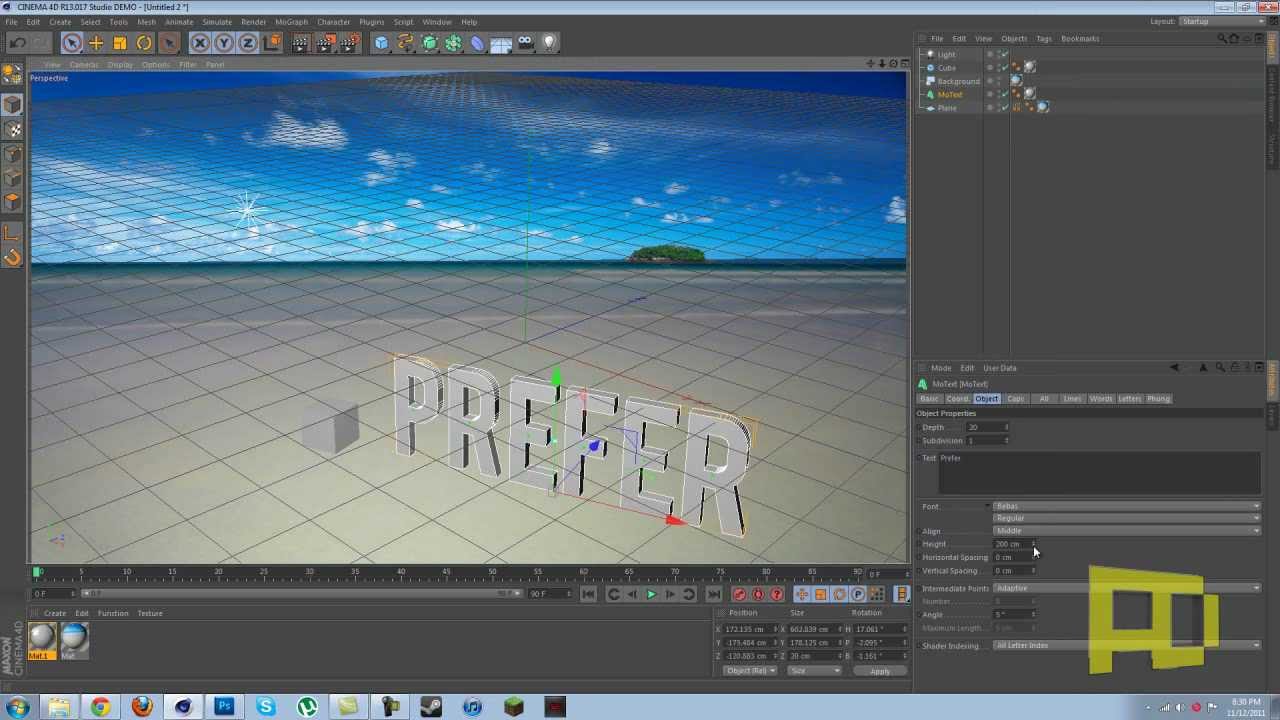 Cinema 4D Tutorial: 3D Text In Real Image + Good Reflection and Shadows ...