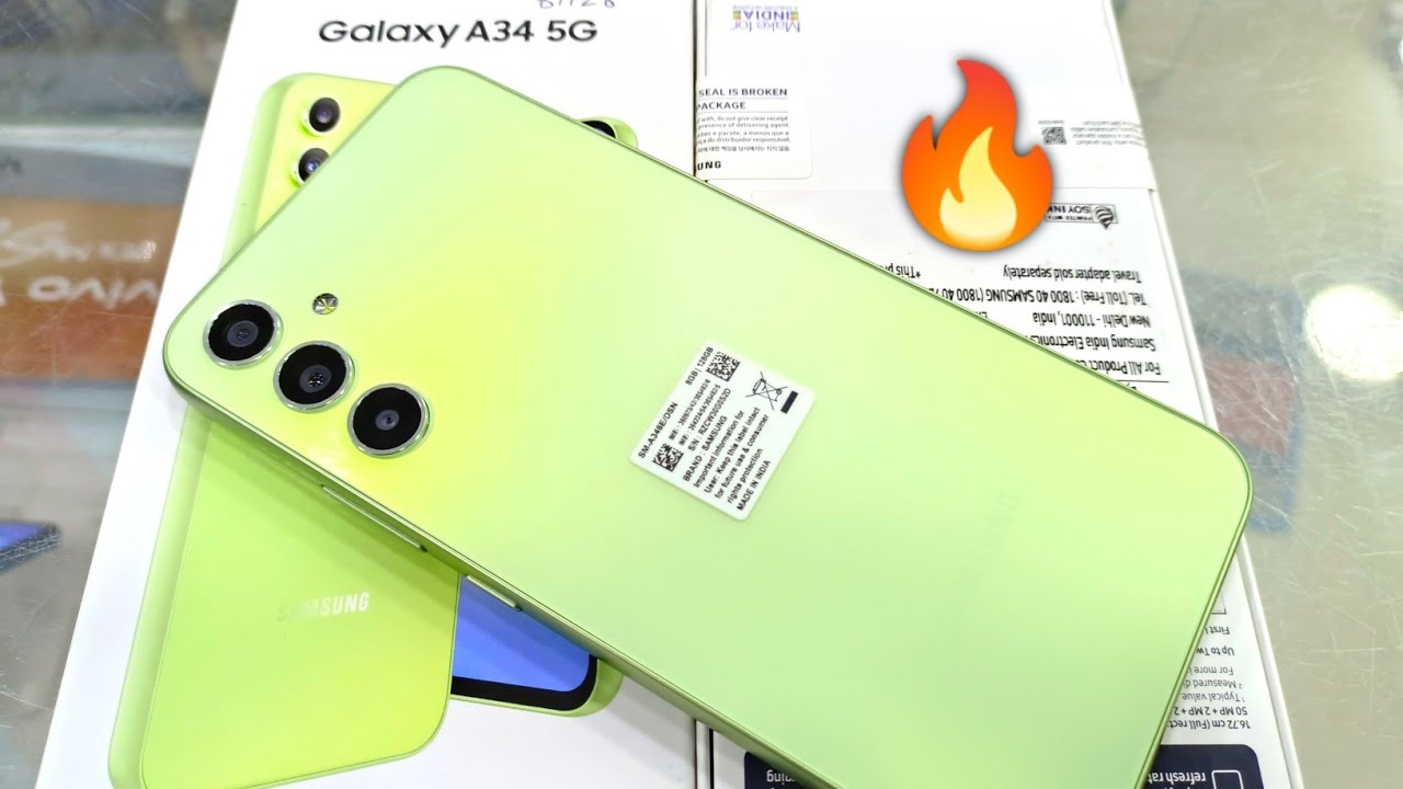Samsung Galaxy A34 5g Lime Unboxing First Look 🔥 This Phone Is