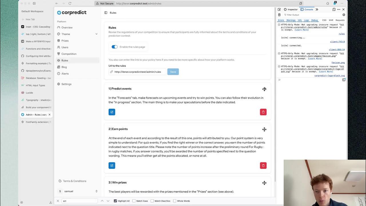 Admin dashboard (custom rules sys) - building a b2b startup from scratch week 4 (laravel vuejs ...