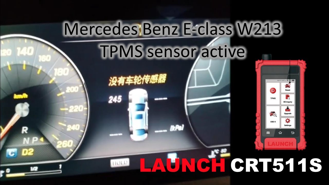 Mercedes Benz E-Class W213 read out TPMS Sensor with CRT511S - YouTube
