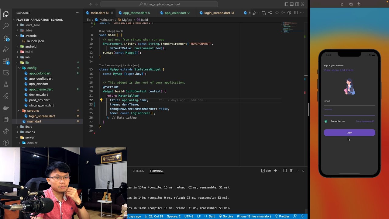 ສ້າງແອບດ້ວຍ - flutter light-dark theme and custom color ep5 - YouTube