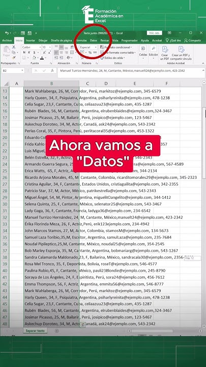 Arregla y separa datos masivos con unos clics en Excel. 🧐 - YouTube
