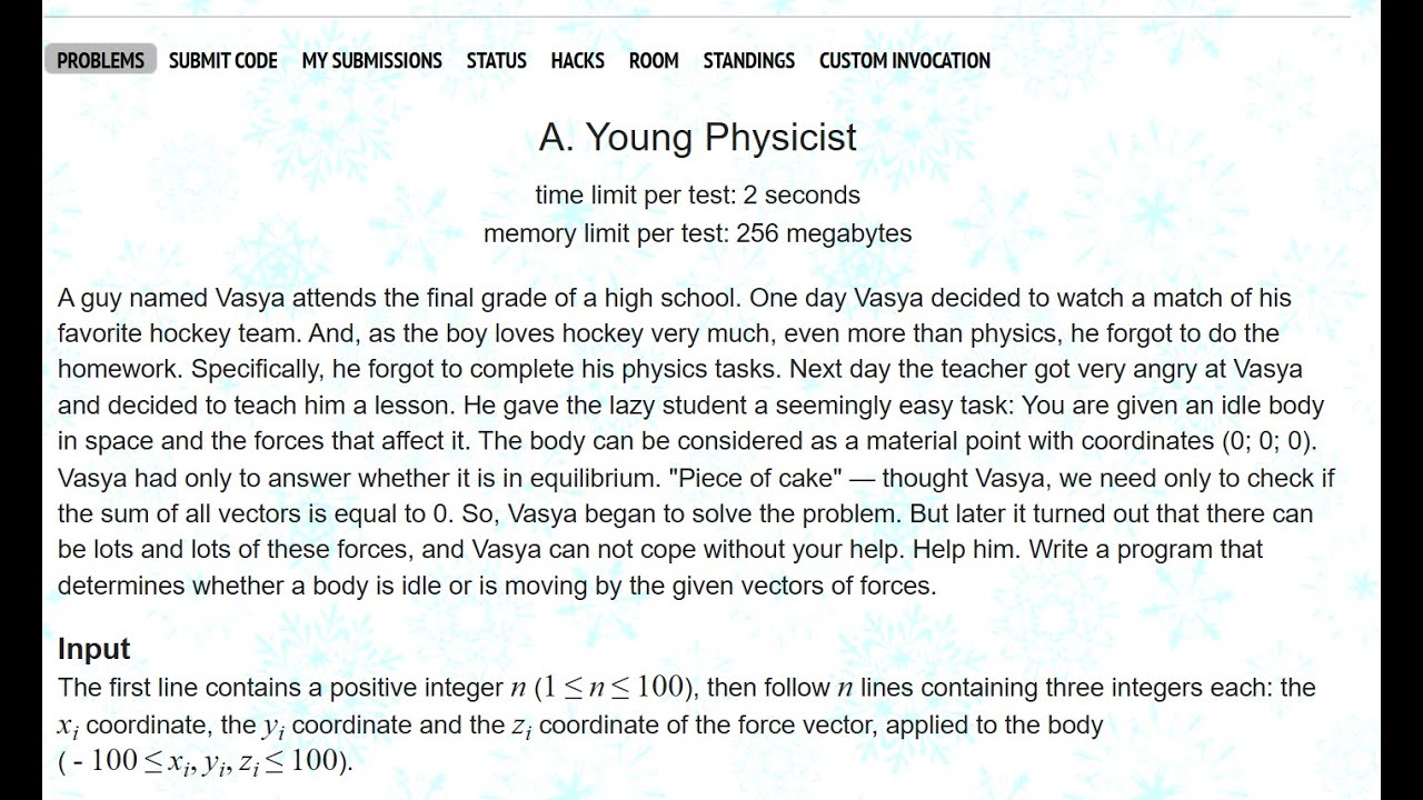A Young Physicist Codeforces Problemsolving C Youtube 1310