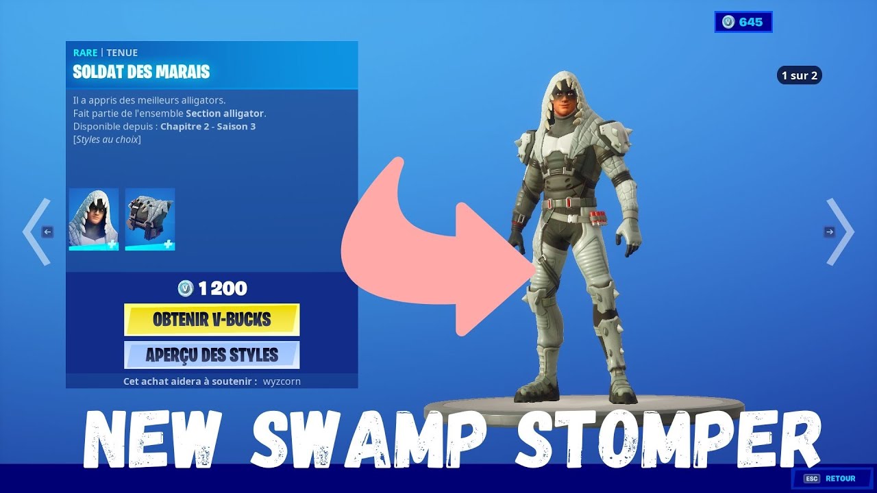 *NEW* SKIN SWAMP STOMPER BOUTIQUE 21 JUIN 2020 FORTNITE BATTLE ROYAL ...