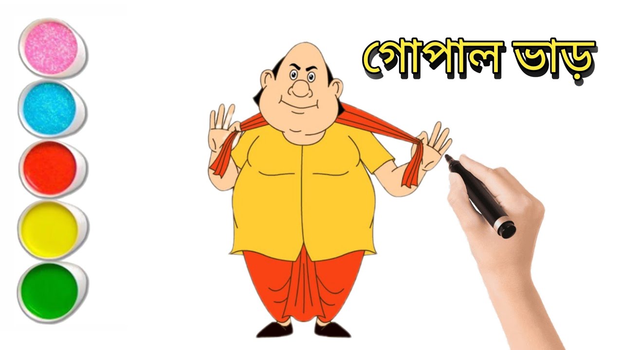 How to draw Gopal var cartoons step by step / cartoon drawing / Gopal ...