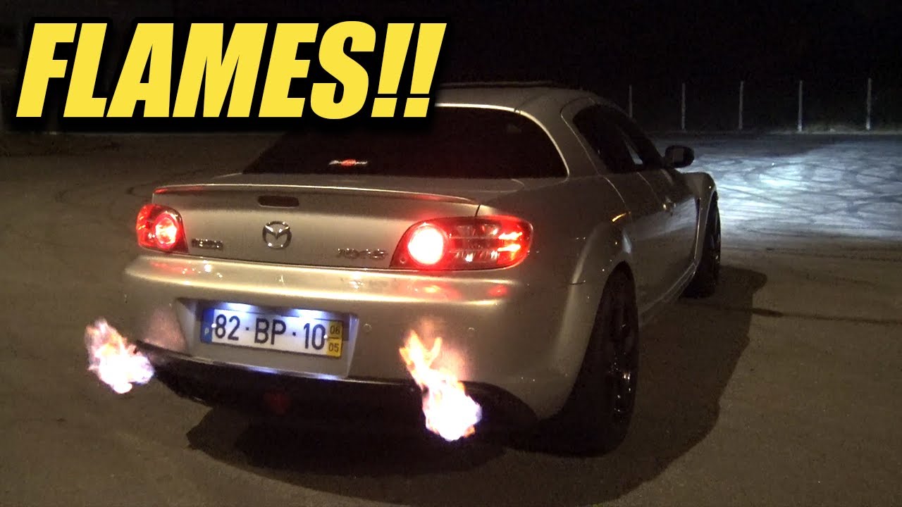 MAZDA RX8 STRAIGHT PIPE! FLAMES AND DONUTS - YouTube