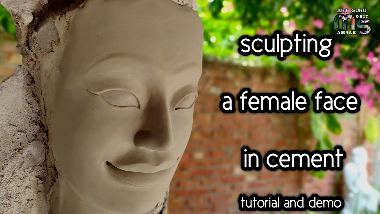 sculpting a female head /beautiful girl face sculpting in cement ...