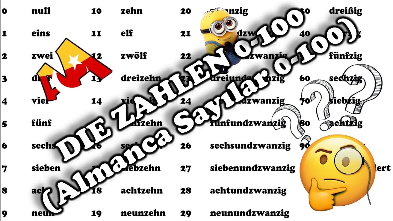 Die Zahlen (0 100) - Almanca Sayılar (0 100) - YouTube