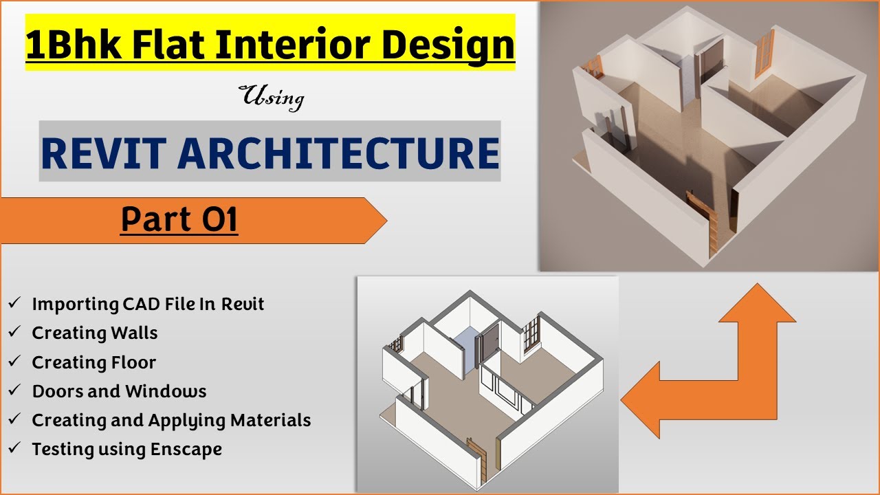 Revit Interior Design | Part 01 - 1Bhk Flat Unit | Walls, door, window ...