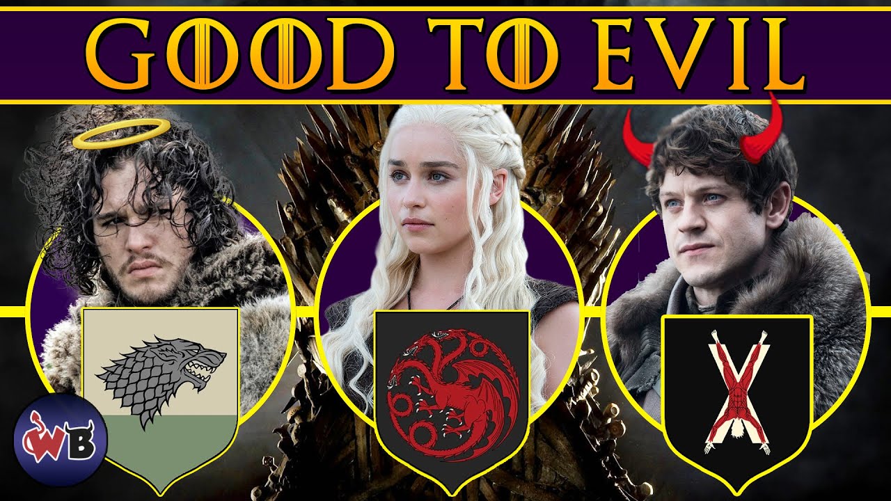GAME OF THRONES Houses: Good to Evil - YouTube