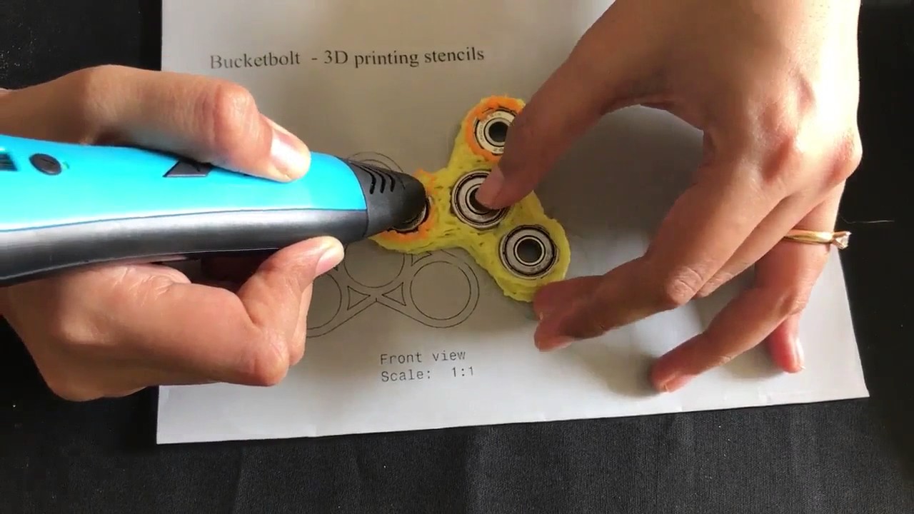 fidget spinner with Bucketbolt 3D pen - YouTube