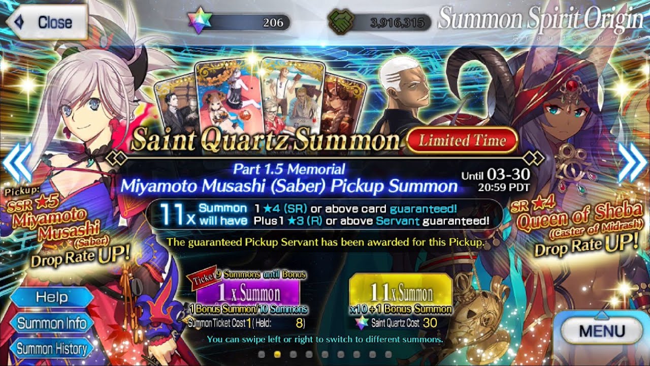 [FGO NA] Musashi Rolls Part 2 - Finally NP5? - YouTube
