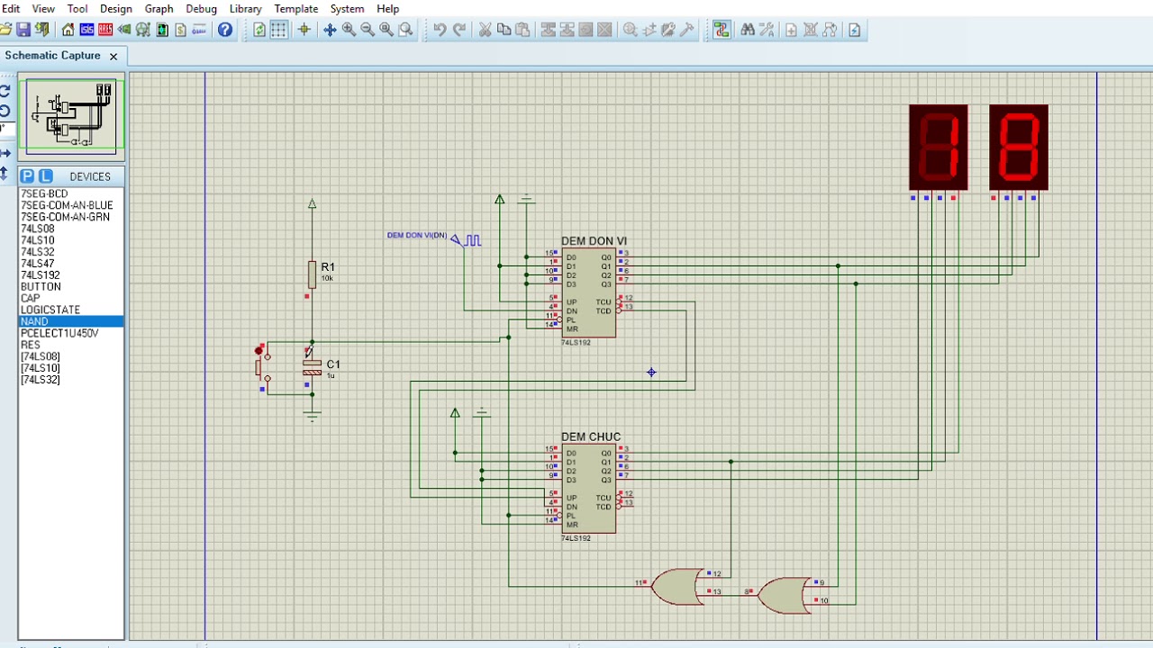 mạch đếm xuống từ 32 đến 16 sử dụng IC 74192 - YouTube