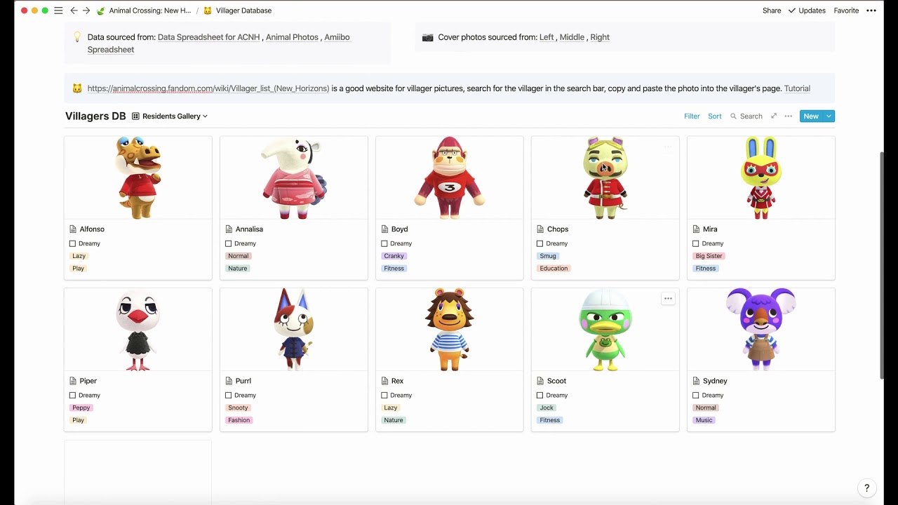 how i track my ACNH villagers and dreamies in notion (tutorial) - YouTube