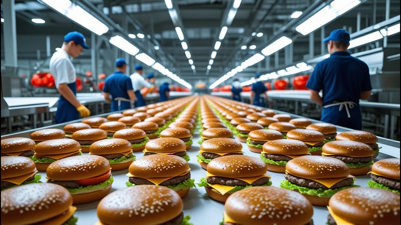 How McDonald's Hamburgers Are Made in a Factory | Hamburgers Factory ...